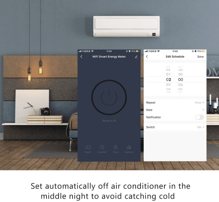 Wireless Power Meter WiFi Power Consumption Switch Single Phase Digital ...